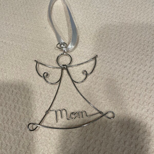 Customized Wire Wrapped Angel Ornament, Personalized Name Christmas ...