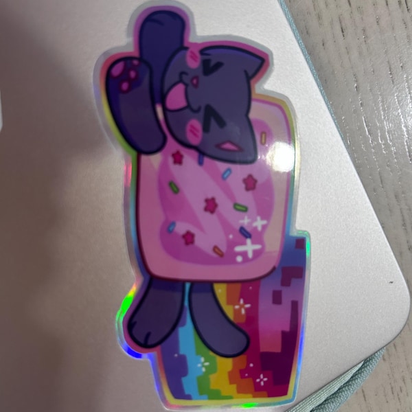 Nyan Cat! | 3.5 X 1.8 In. Holographic Vinyl Sticker - Etsy