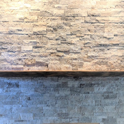 Custom Floating Solid Walnut Mantel All Custom Made Floating Live-edge ...