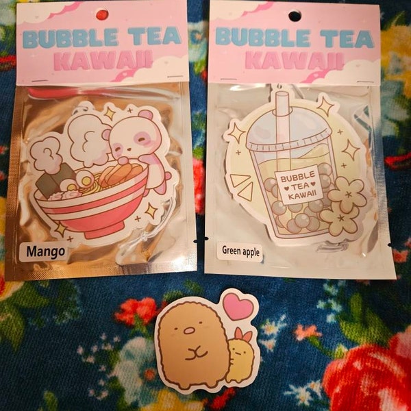 5 Pack Variety Bubble Tea Kawaii Air Freshies - Kawaii Car Air ...
