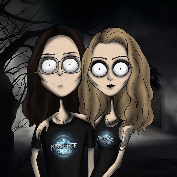 Tim Burton Style Custom Portrait - Nightmare Portrait - Handmade ...