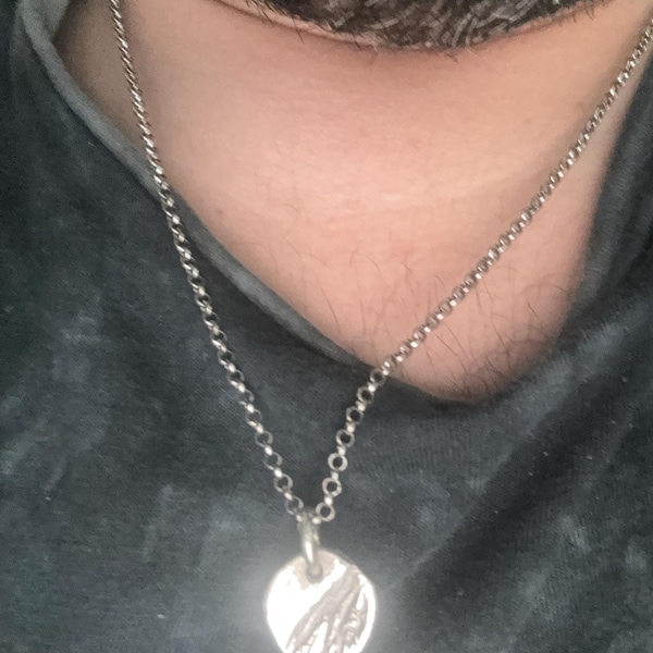 Rustic Mens Silver Protection Pendant Necklace, Unique Mens Gift ...