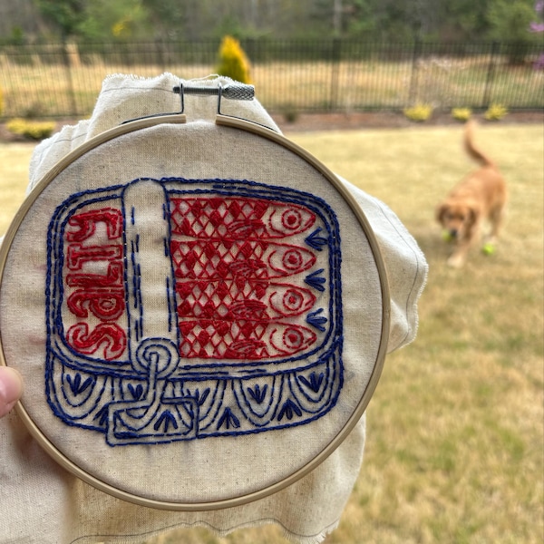 Sardines Complete Embroidery Kit - DIY, Beginner Friendly, Salty ...