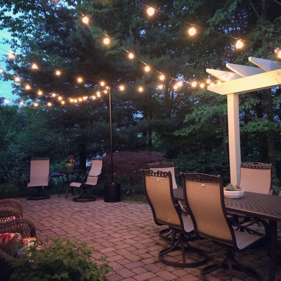 IYN Stands String Light Pole Stand With Tank Base Freestanding ...