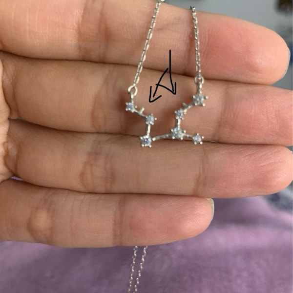 Celestial Constellation Necklace, Zodiac Necklace, Cubic Zirconia ...