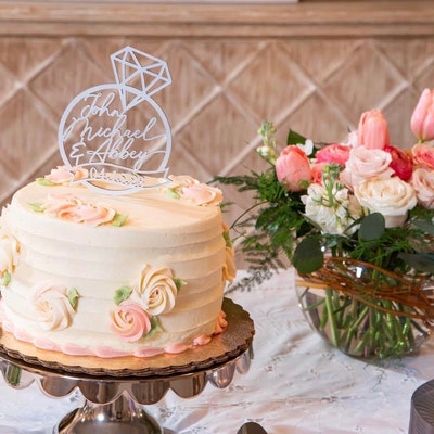 Personalized Engagement Cake Topper, Engaged Cake Topper, Engagement ...