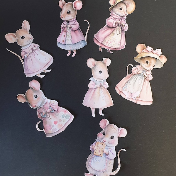 Watercolour Little Pink Mouse Clipart - Fairytale Mice PNG Digital ...