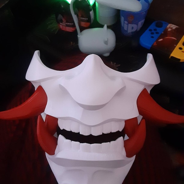 Japanese Hannya Half Mask Oni Demon Mask 3D Printed Samurai Mask - Etsy