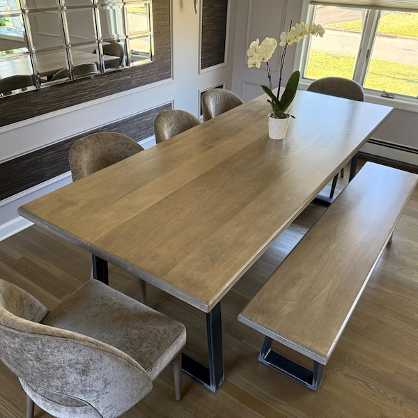 Maple Farmhouse Table, Custom Maple Hardwood Table, Farm Table With ...