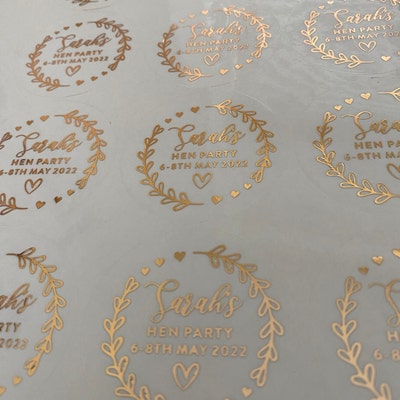 Hen Do Stickers Personalised Hen Party Stickers Foiled Event - Etsy