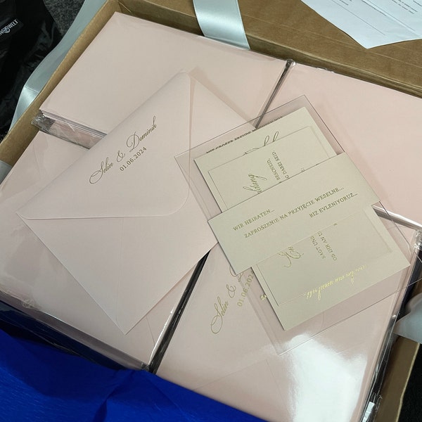 Personalized Wedding Invitation Acrylic Suite | Clear Invite With RSVP ...