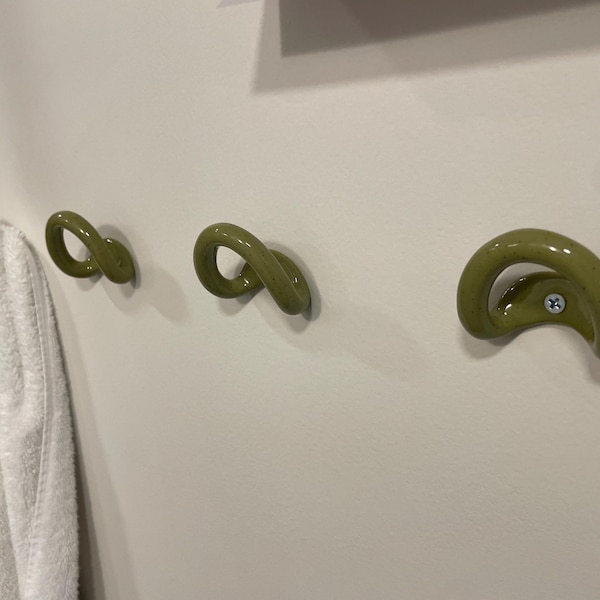 Checker Wall Hooks Ceramic / Handmade Decorative Coat Hook / Colorful ...