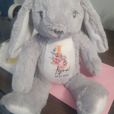 Personalised Bunny Rabbit, New Baby Gift, Personalised Plush Soft Toy ...
