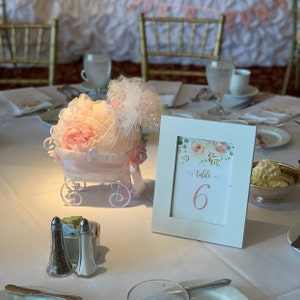 Table Numbers 1-30, Blush Pink Floral, Printable Table Numbers, 5x7 or ...