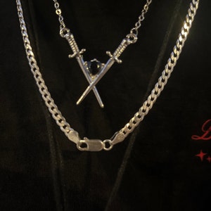 POST MALONE Inspired Sword Y-chain Necklace // circles - Etsy