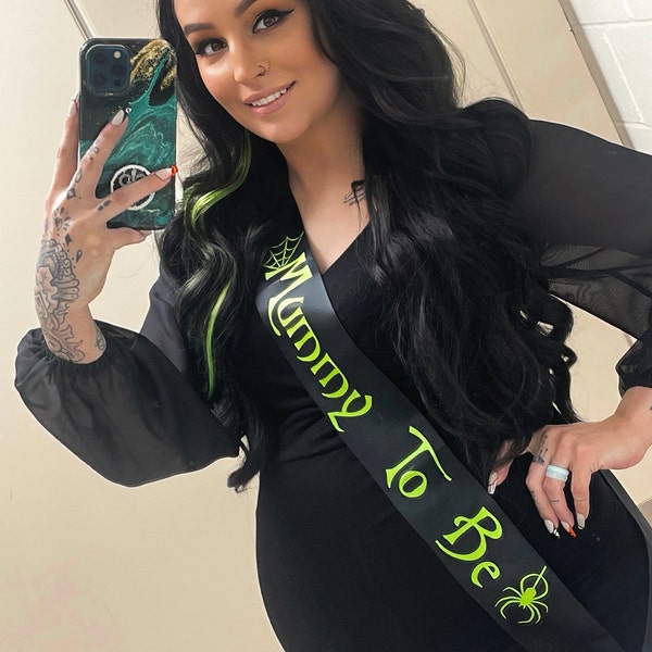 Mummy to Be Gothic Sash, Mom to Be Emo Sash, Custom Alternative Sash ...