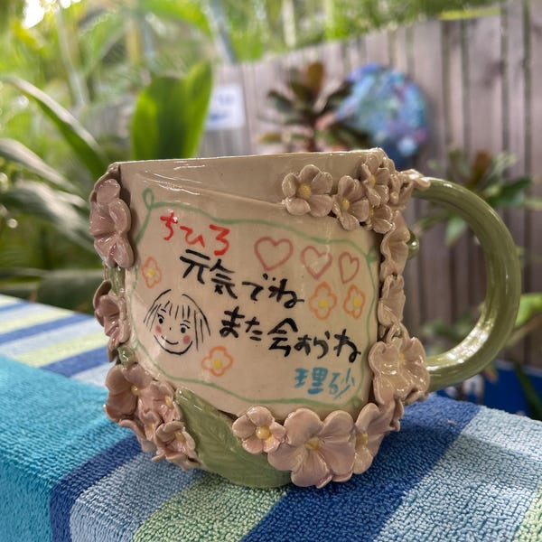 Chihiro Note Bouquet Mug Studio Ghibli Handmade Mug Spirited Away Anime ...