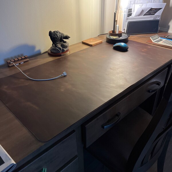 Leather Desk Mat, Custom Desk Pad, Extra Large Desk Mat, Personalized ...