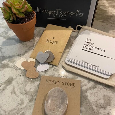 Sympathy Gift Box With Grief Affirmation Card Set Loss Loved One Grief ...