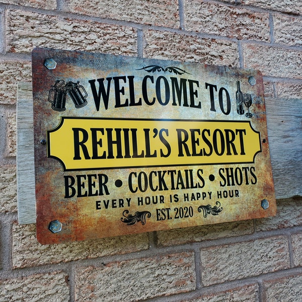 Custom Vintage Style Metal Bar Sign - Etsy