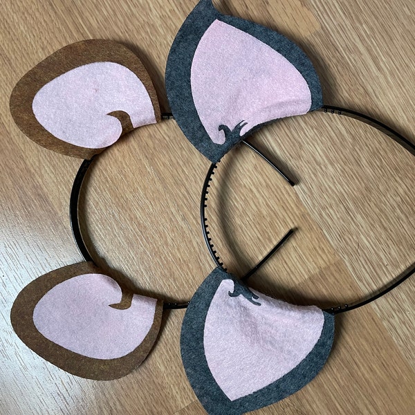 Mouse and or Cat Ears Tail Animal Headband Birthday Party Favor ...