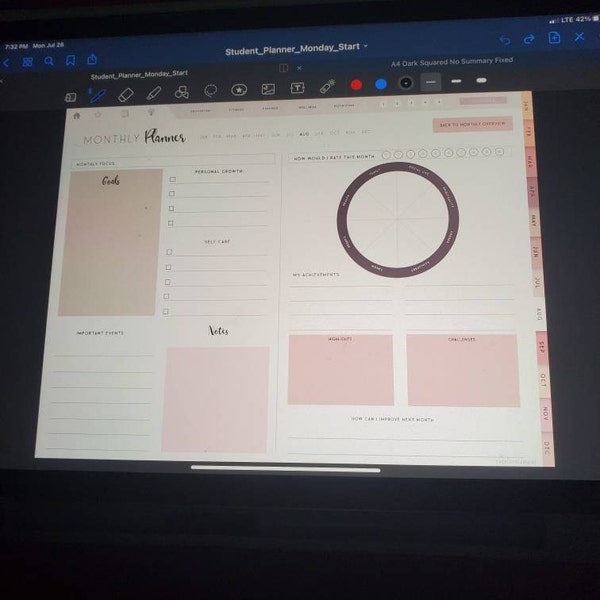 Digital Student Planner, Digital Planner Ipad, Notability Planner ...