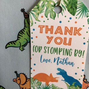 EDITABLE Dinosaur Favor Tag, Printable Dinosaur Birthday Thank You Tags ...