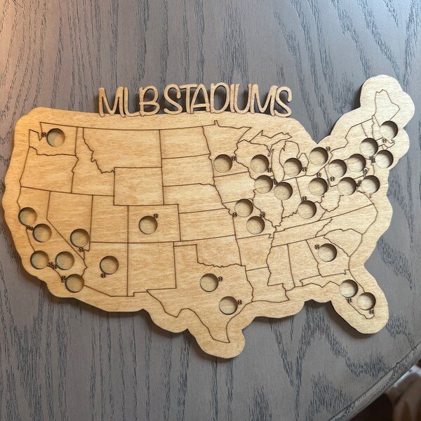 Baseball Stadium Tracker, Handcrafted Travel Map With Ballpark ...