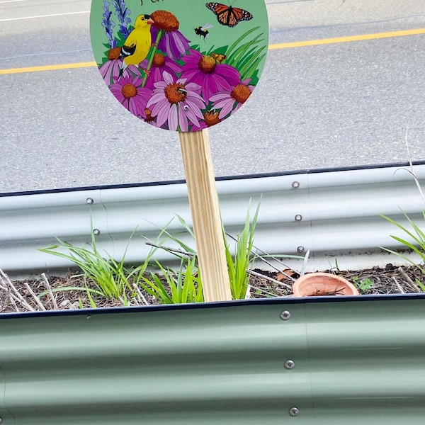 Pollinator Garden Sign | Native Plants Wildlife Habitat | Aluminum ...