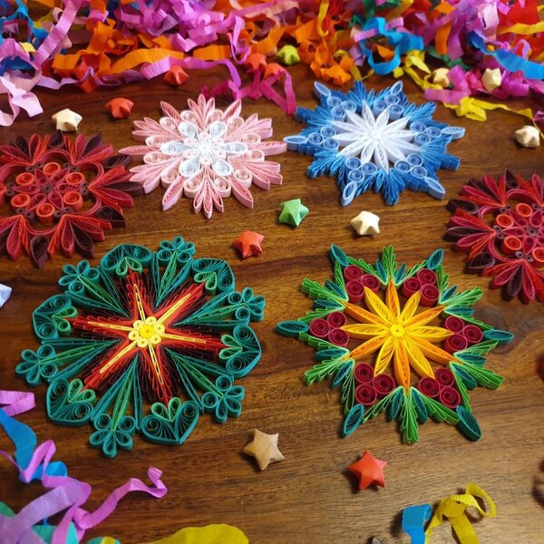 5.1" Paper Star, Quilled Art, Quilled Snowflake, Christmas Ornament ...