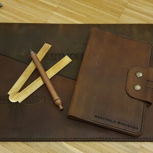 100% Handmade Engraved Leather Folder Organizer, Personalized Leather ...