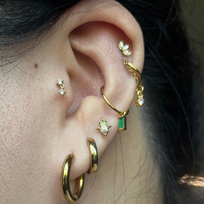 Minimalist Rolo Chain Helix Hoop Earrings Rook Piercing Hoop - Etsy