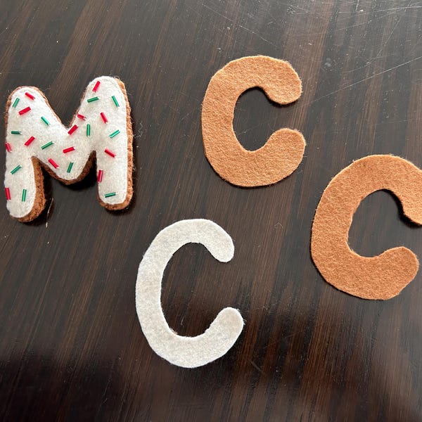 PDF Pattern for Uppercase Felt Sprinkled Sugar Cookie Alphabet Letters ...