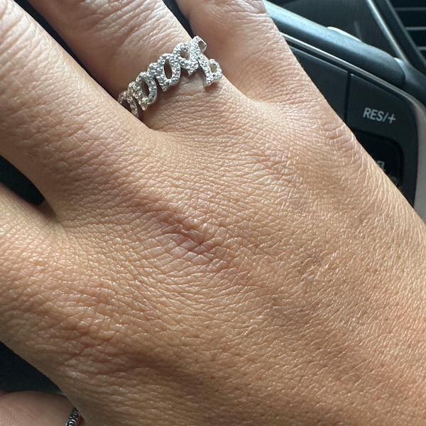 Diamond Name Ring, 14k Solid Gold Name Ring, Pave Name Ring, Gift for ...