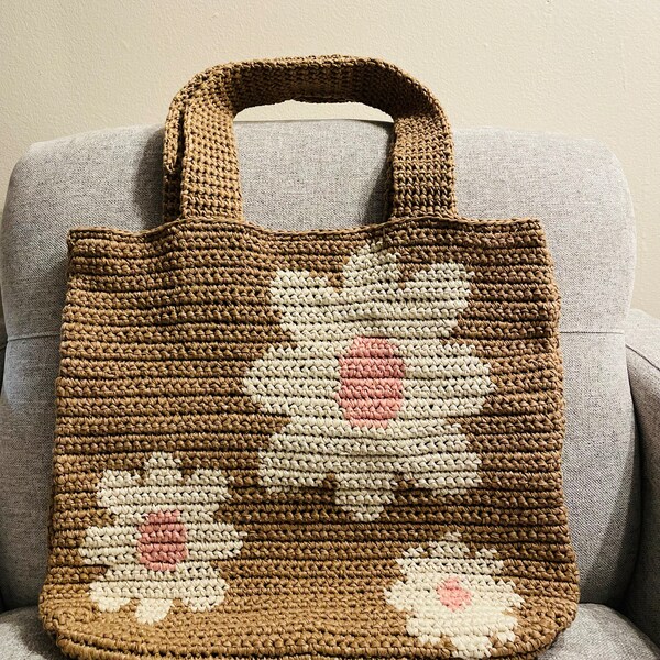 The Daisy Day Tote PDF DIGITAL DOWNLOAD Crochet Pattern, Cute Crochet ...