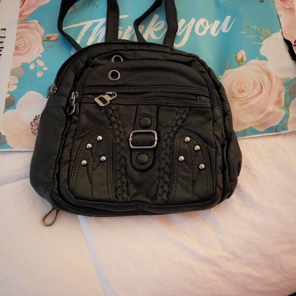 Black Mini Backpack | Mini Backpack Purse | Small Black Backpack ...