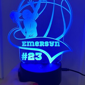 Basketball Personalized LED Night Light Custom Gift for Fans, Sports ...