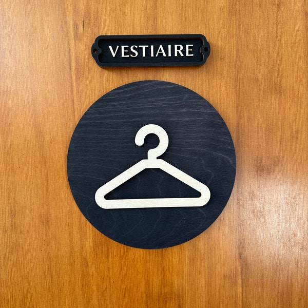 Changing Room or Coat Check Door Sign. Wooden Self-adhesive Plaque. - Etsy