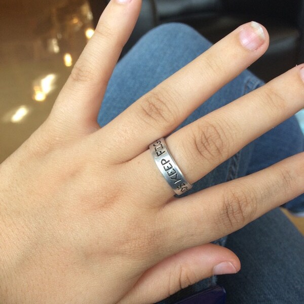 Always Keep Fighting Aluminum Metal Stamped Adjustable Ring ...