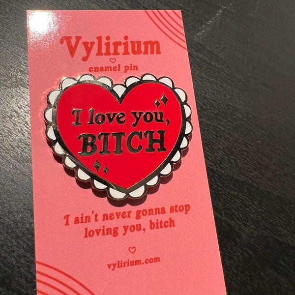I Love You, B Enamel Pin - I Love You Pin - Valentine's Pin - Rude Pin ...