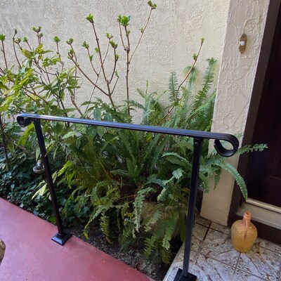 Single Post Ornamental Hand Rail 1 or 2 Step Railing for Stairs Steel ...