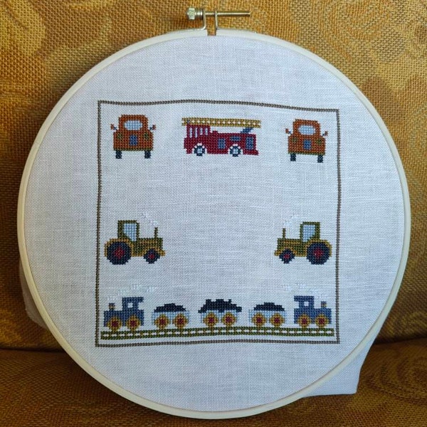 Fire Engine Birth Downloadable PDF Cross Stitch - Etsy