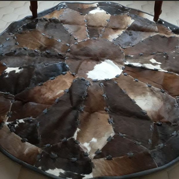 Natural Cowhide Leather Area Rug | Handmade Cowhide Patchwork Carpet ...