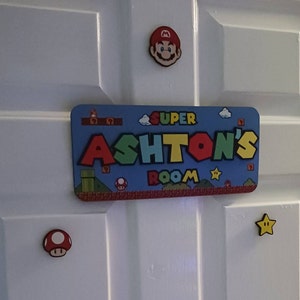 Mario Personalised Door / Room / Games Room Sign - Etsy