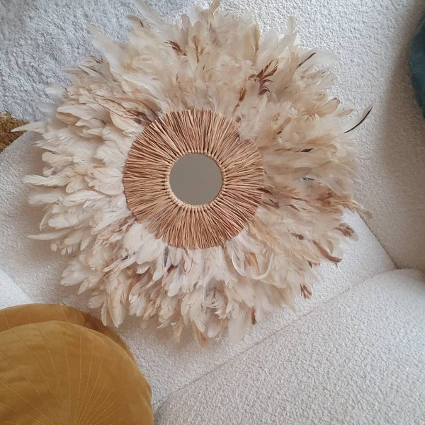 JUJUHAT LE HELLO in Raw Feathers With Its Natural Raffia Mirror - Etsy