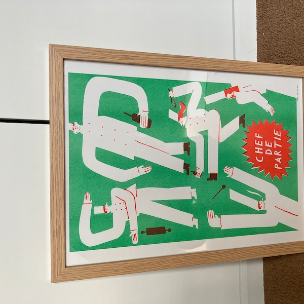 Chef De Partie 2 Colour A3 Risograph Print - Etsy