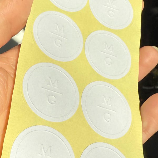 Custom Made White Embossed Raised Sticker/label, Embossing Seal ...