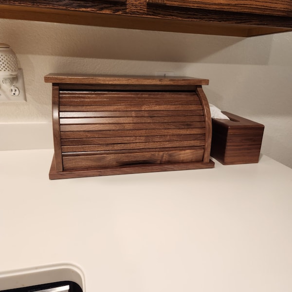 Bread Box, Walnut W/clear Satin Finish - Etsy