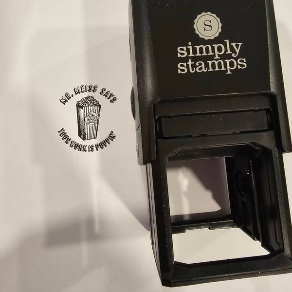 Funny Popcorn Teacher Stamp, Personalized Classroom Grading Stamps ...