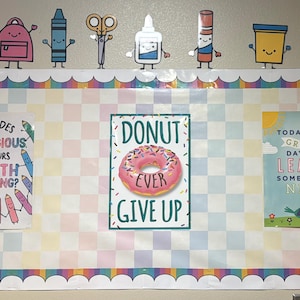 Cutesy Bulletin Board Borders, School Supplies Clipart Printable ...